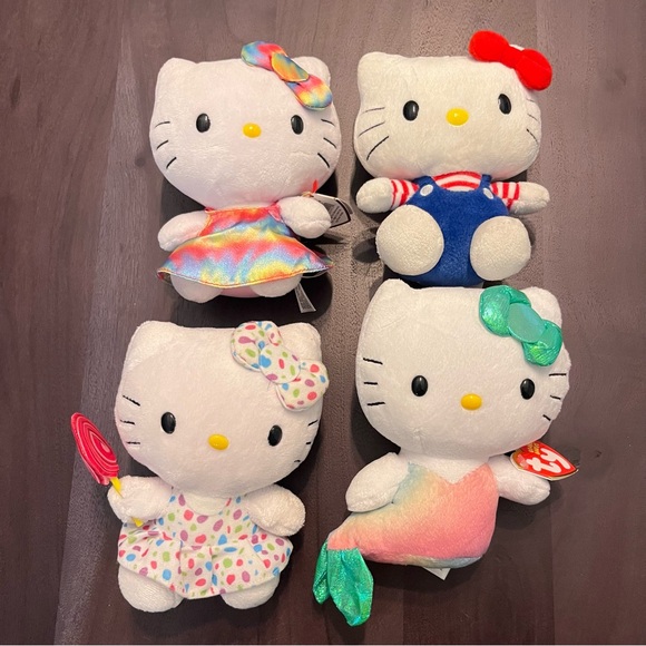 Sanrio | Toys | 4 Ty Beanie Baby Sanrio Hello Kitty Mermaid Candy ...
